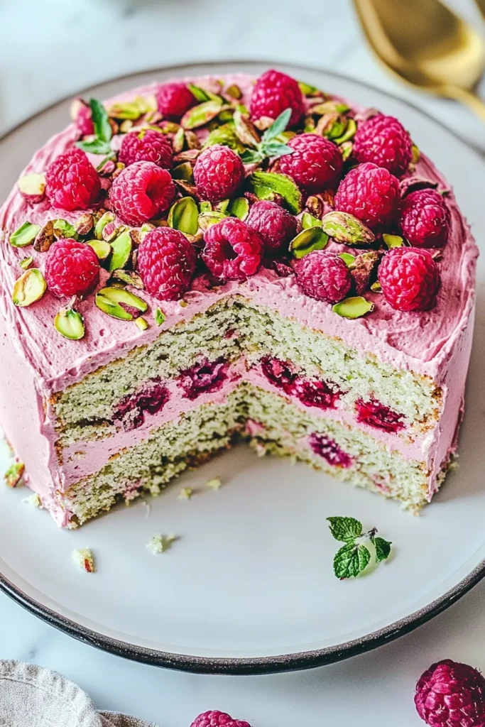 Pistachio Raspberry Cake – Andrew Taste