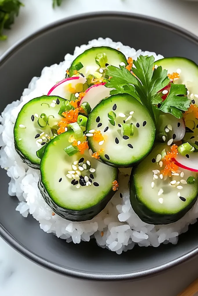 Healthy California Roll Cucumber Salad Snack – Andrew Taste
