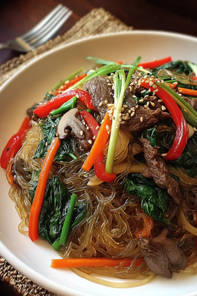 Authentic Korean Stir-Fried Japchae with Tender Vegetables – Andrew Taste