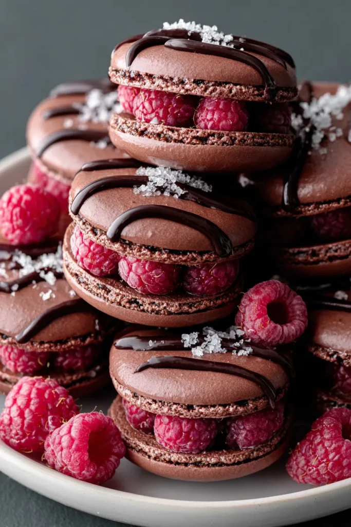 Dark Chocolate Raspberry Macarons – Andrew Taste
