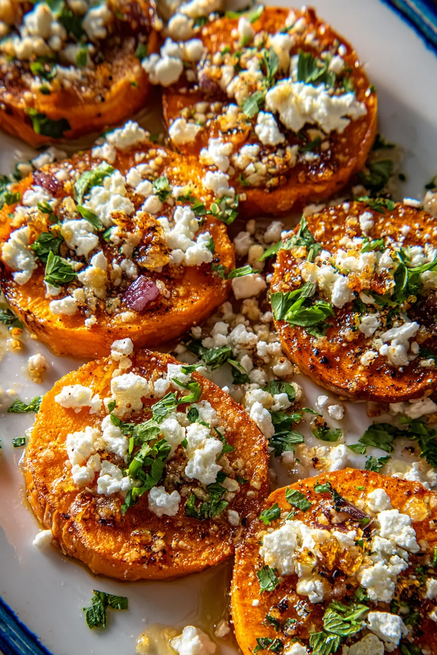 Sweet Potato Rounds with Honey & Feta Crumble – Andrew Taste