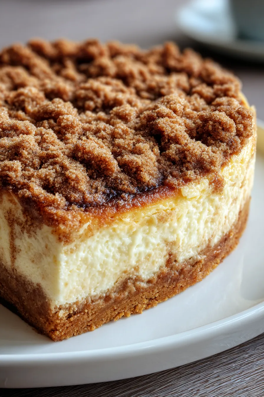 Coffee Cake Cheesecake with Cinnamon Sugar and Crumble – Andrew Taste