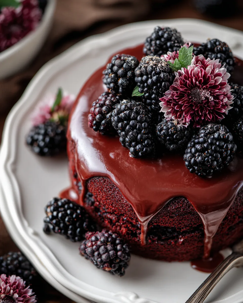 Blackberry Velvet Gothic Cake with Dark Chocolate Ganache – Andrew Taste