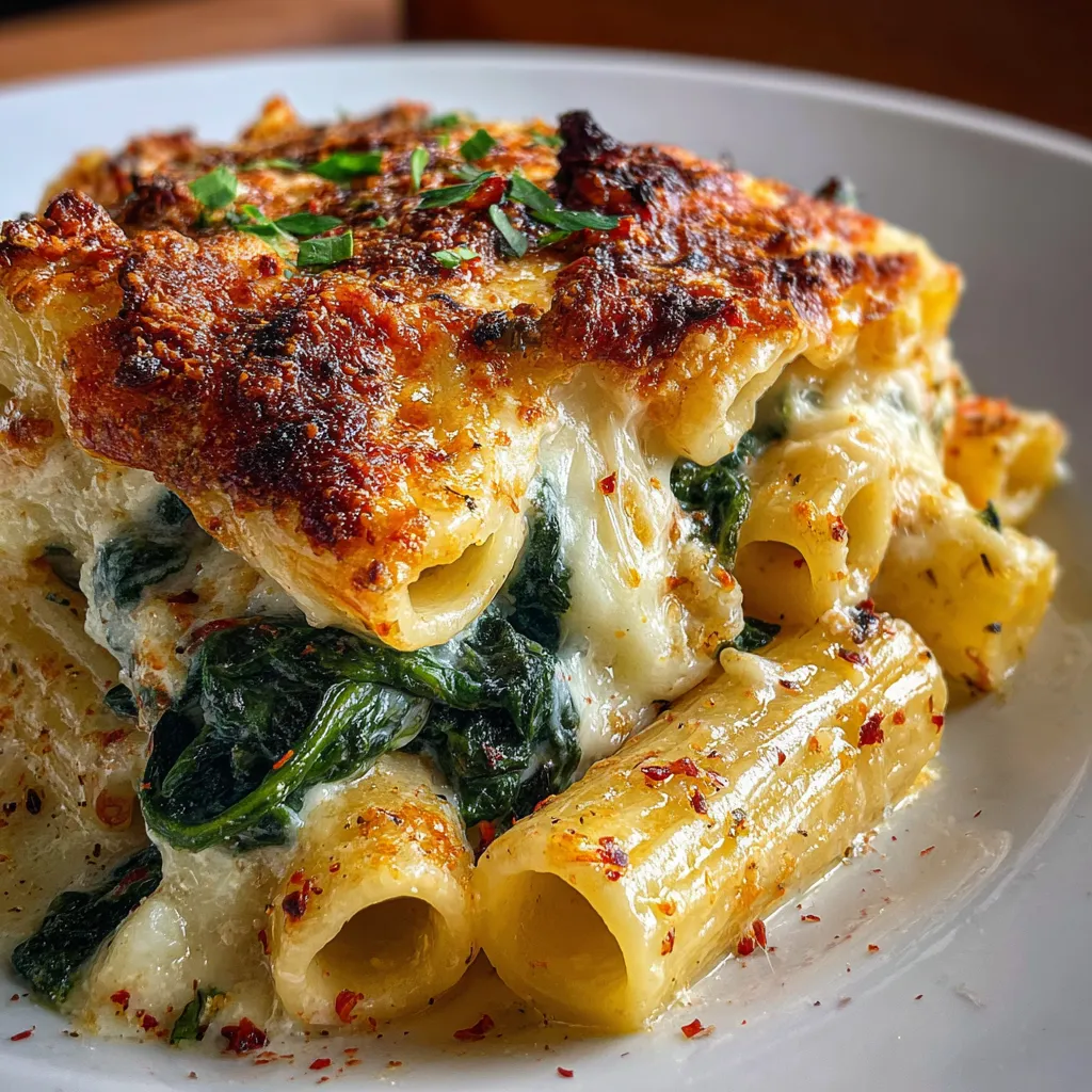 Baked Rigatoni with Spinach and Ricotta – Andrew Taste