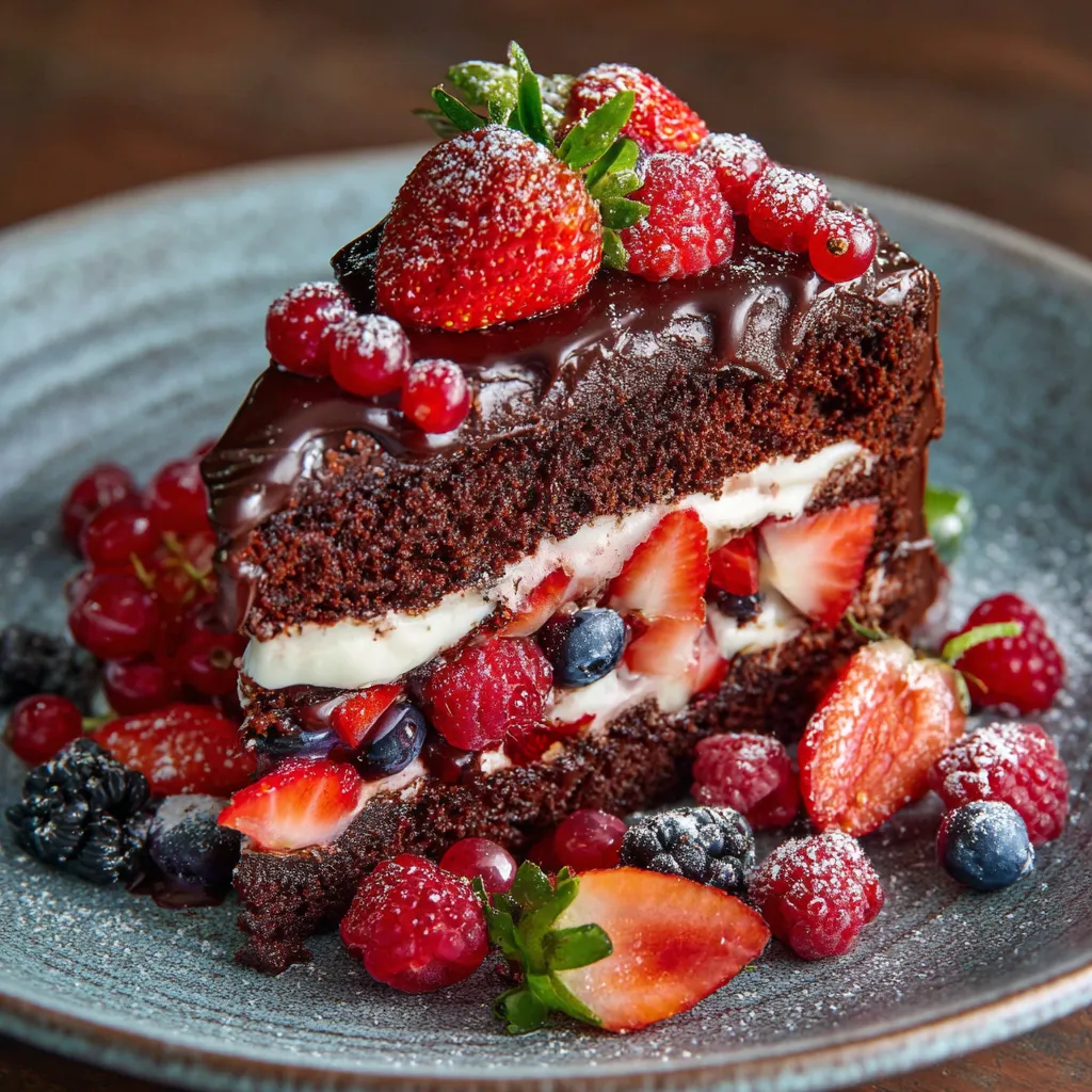 Moist Layered Strawberry Chocolate Cake with Fresh Berries – Andrew Taste