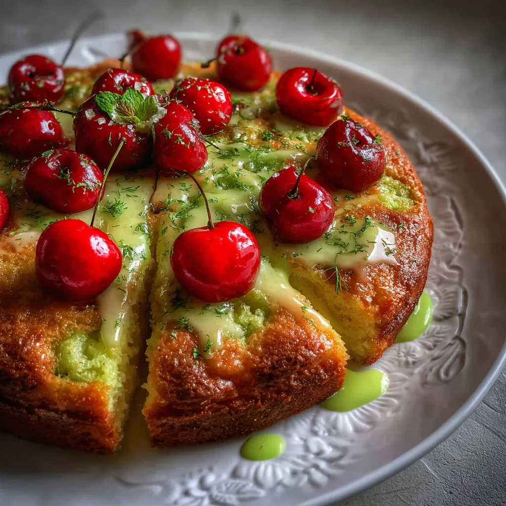 Pastel Green Cherry Cake – Andrew Taste