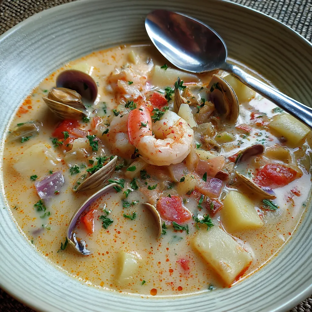 Blushing Seafood Chowder – Andrew Taste